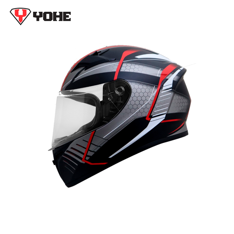 CASCO YOHE Y978 NEGRO MATE/ROJO – Lucero tu tienda online!