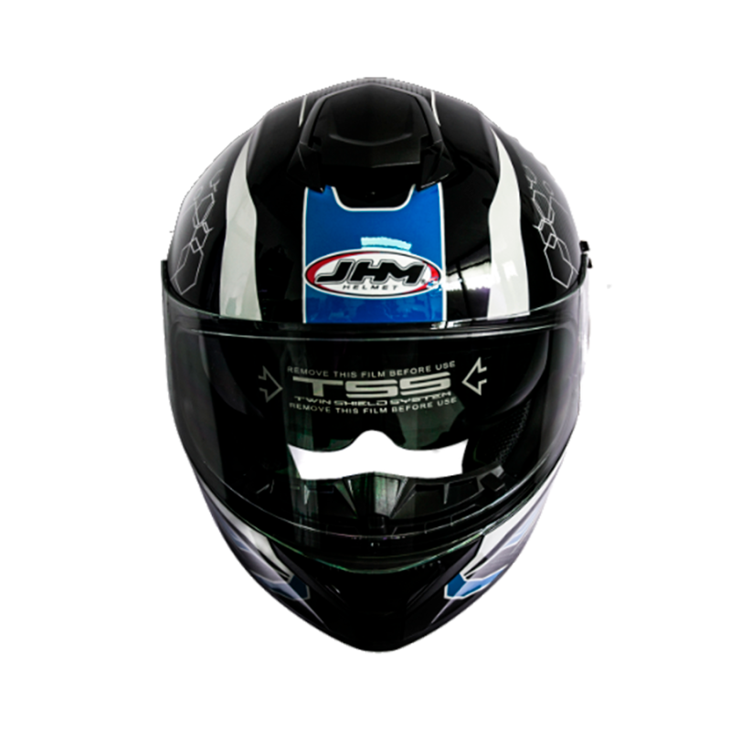 CASCO JHM 802 HEXAGON AZUL BRILLO – Lucero tu tienda online!